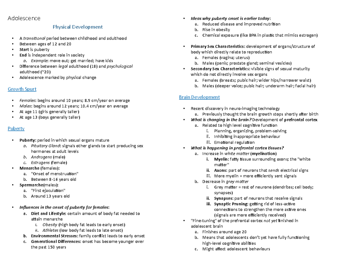 Lifespan 1057 Final - Physical, Cognitive, Psychological and Social ...