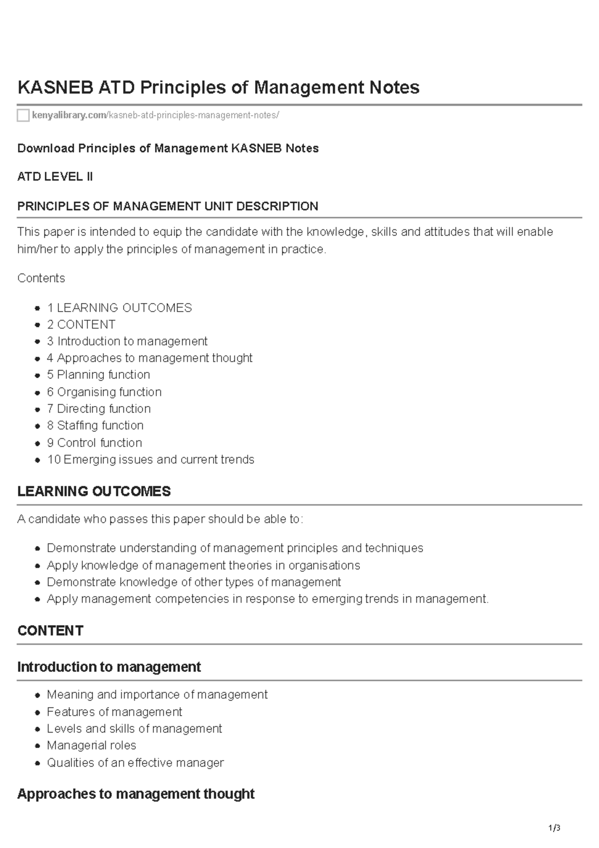Kenyalibrary.com- Kasneb ATD Principles of Management Notes - 1/ KASNEB ...
