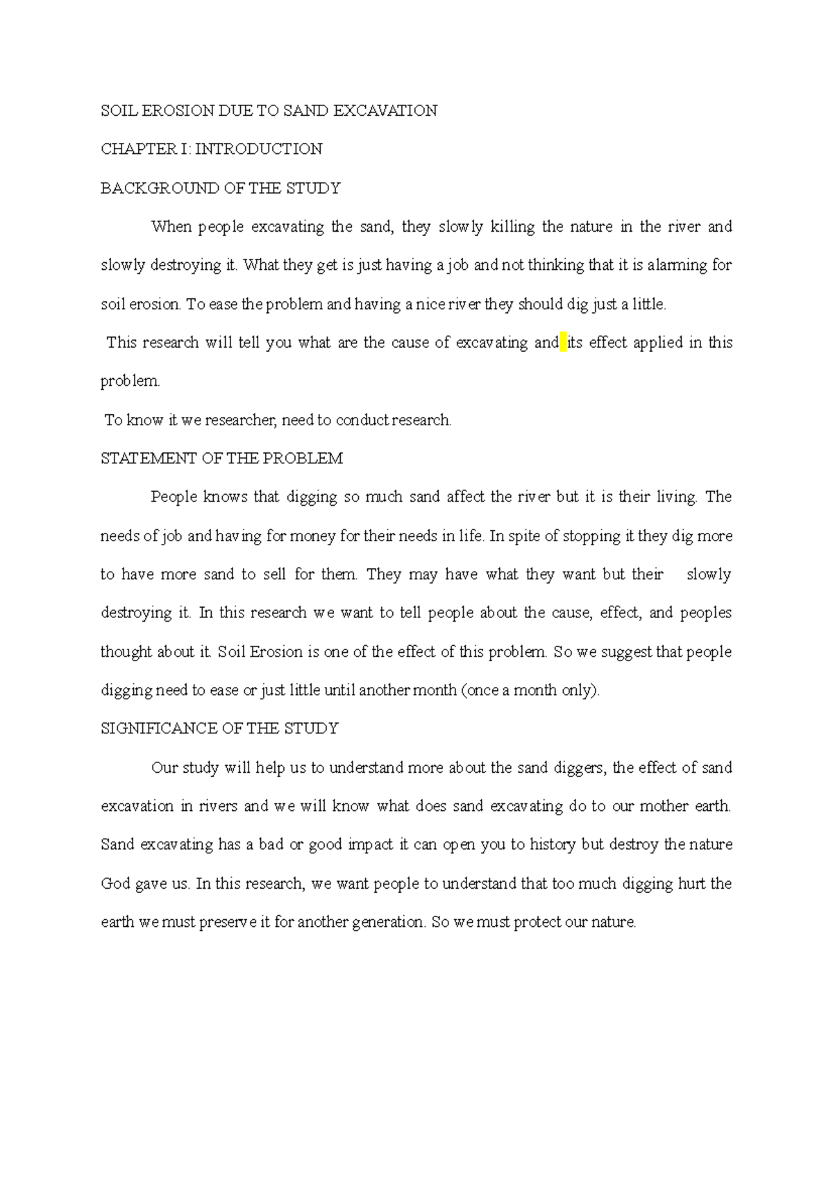 Soil erosion DUE TO SAND Excavation - SOIL EROSION DUE TO SAND ...