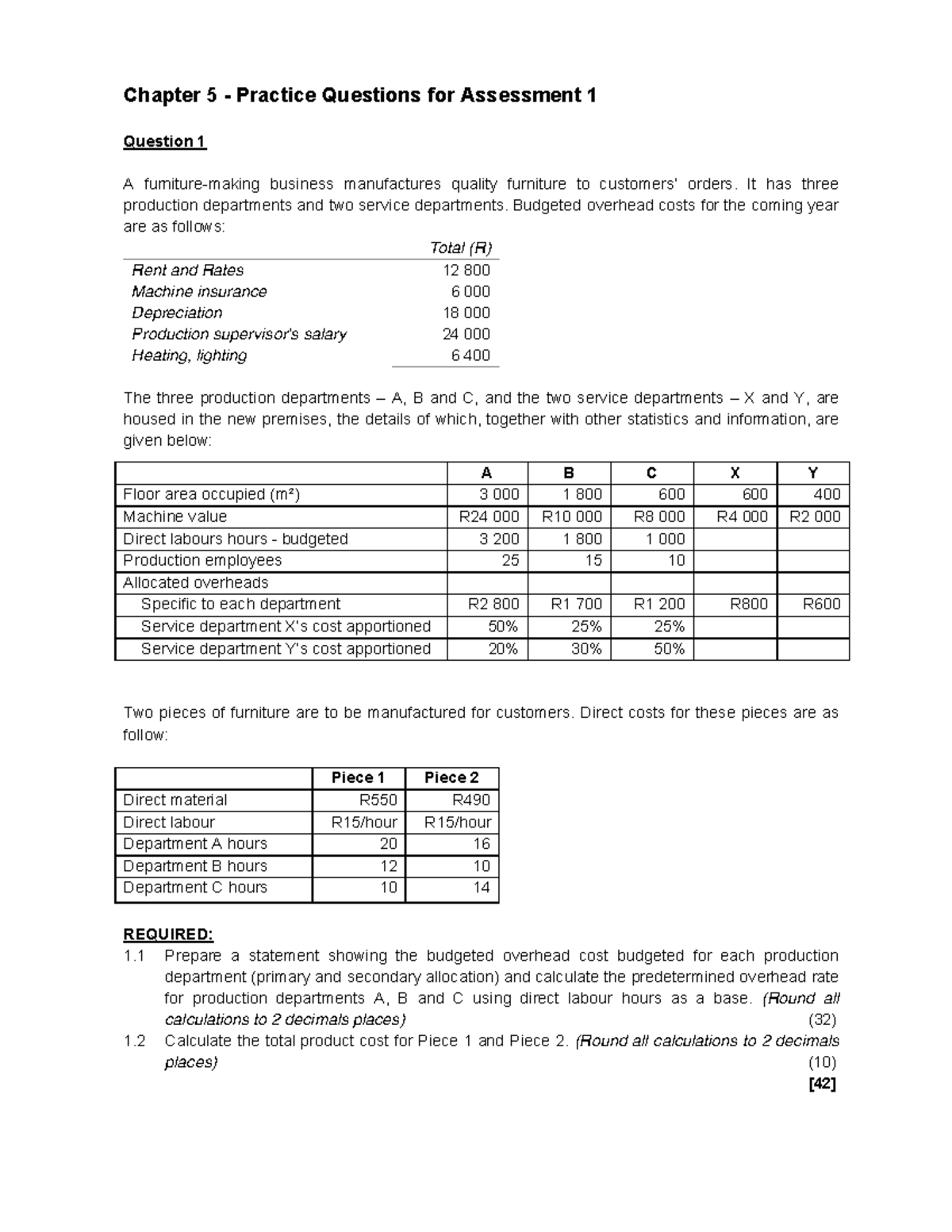 MOH Practice Questions for Assessment 1 - It has three production ...