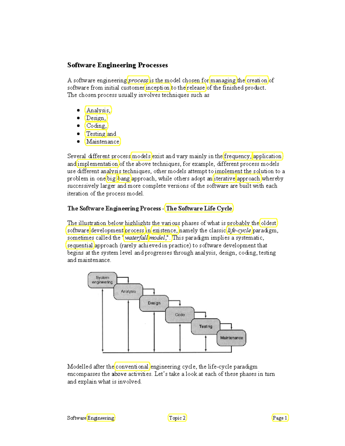 SEBackground 4 - software engineering - Software Engineering Processes ...