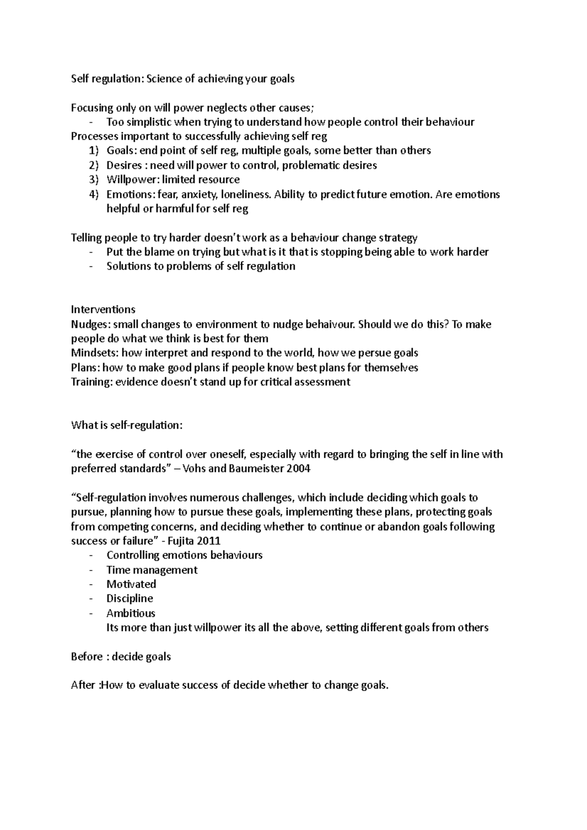 Lecture 1 self regulation - Self regulation: Science of achieving your ...