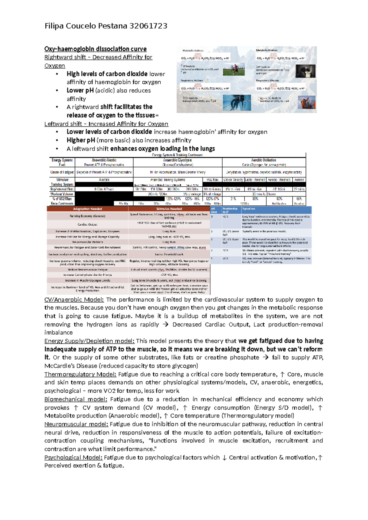 EXAM Notes - Summary Physiology of Training and Environmental Extremes ...
