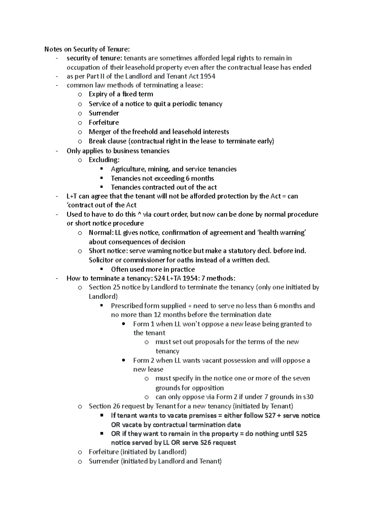Studocu notes security of tenure - Notes on Security of Tenure ...
