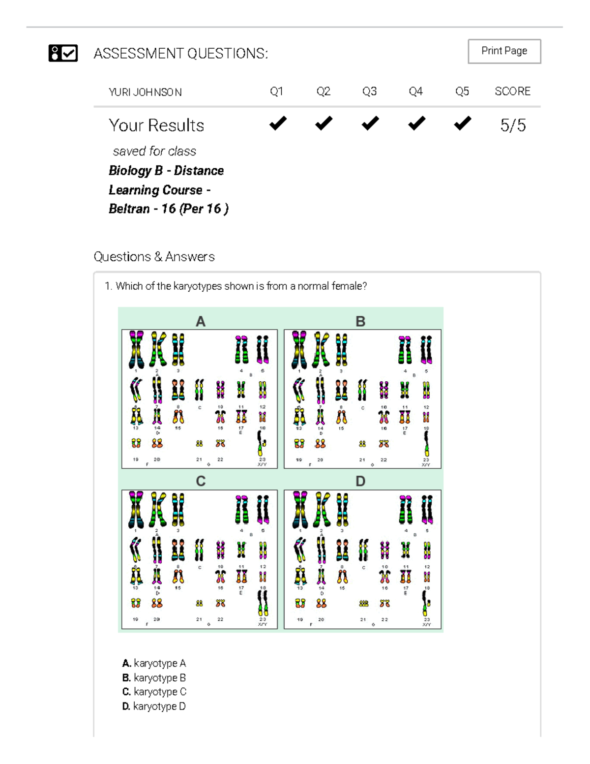 Human Karyotyping Gizmo Explore Learning - ASSESSMENT QUESTIONS: Print ...