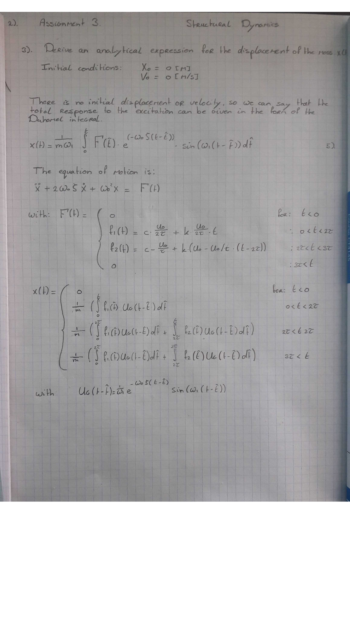 Asignment 3,4 - Assignment 3 en 4, Structural Dynamics, 4140 - Studeersnel