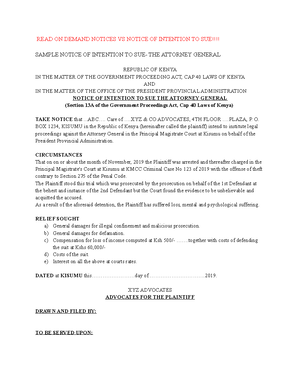 Drafting of Pleadings - For the KSL purpose - NOTICE OF MOTION 1. Stay ...