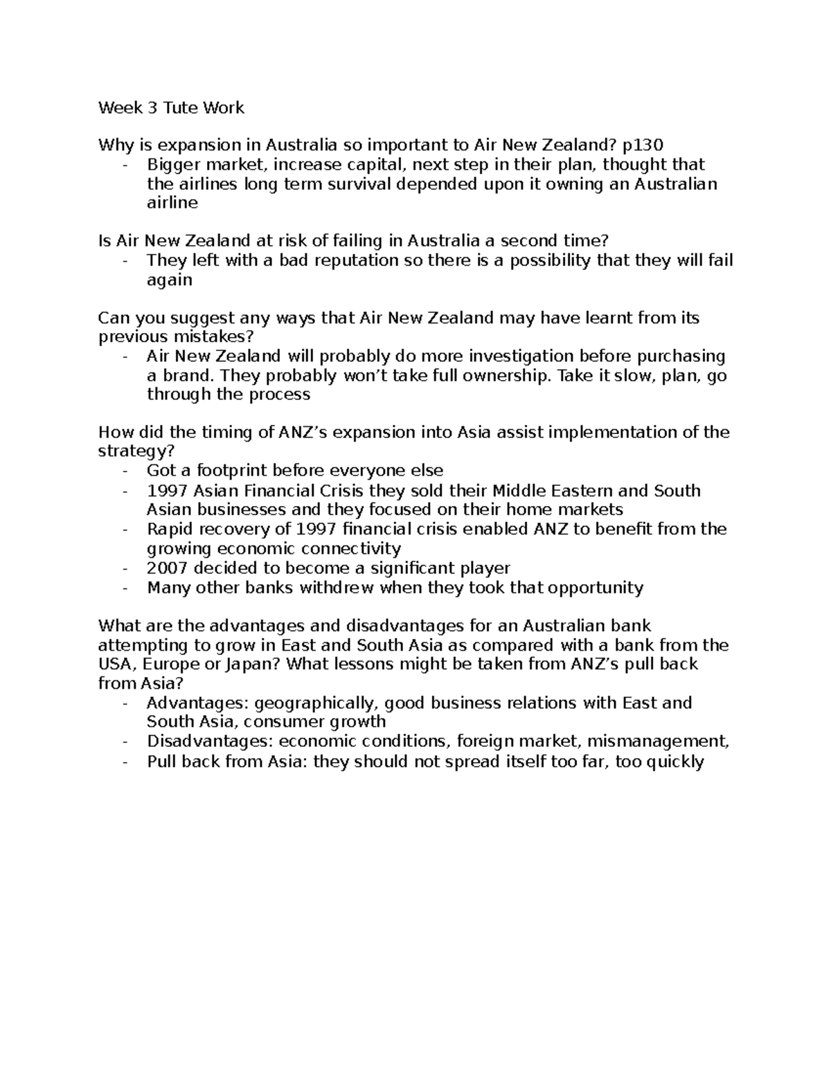 Week 3 Tute Work - Tutorial work for Week 3 - Week 3 Tute Work Why is ...