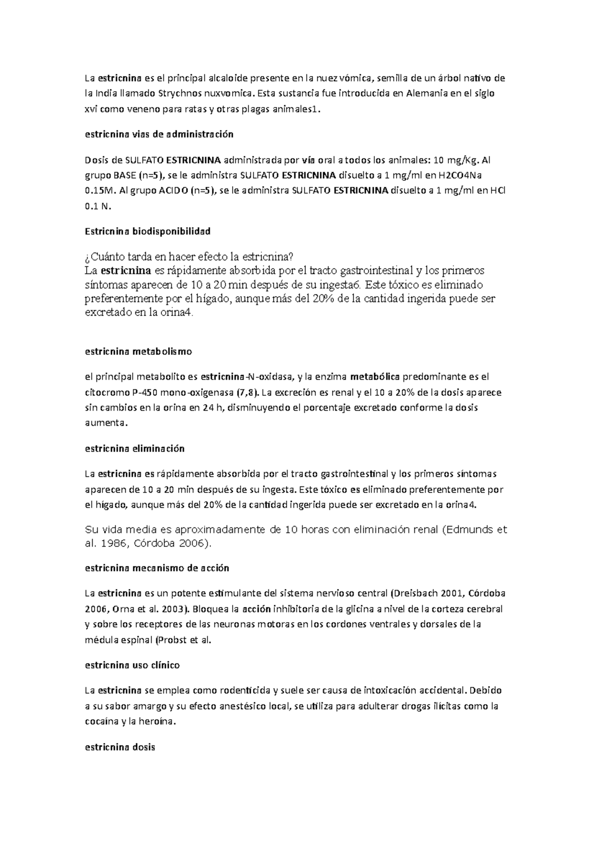 La estricnina expo - resumen - La estricnina es el principal alcaloide ...