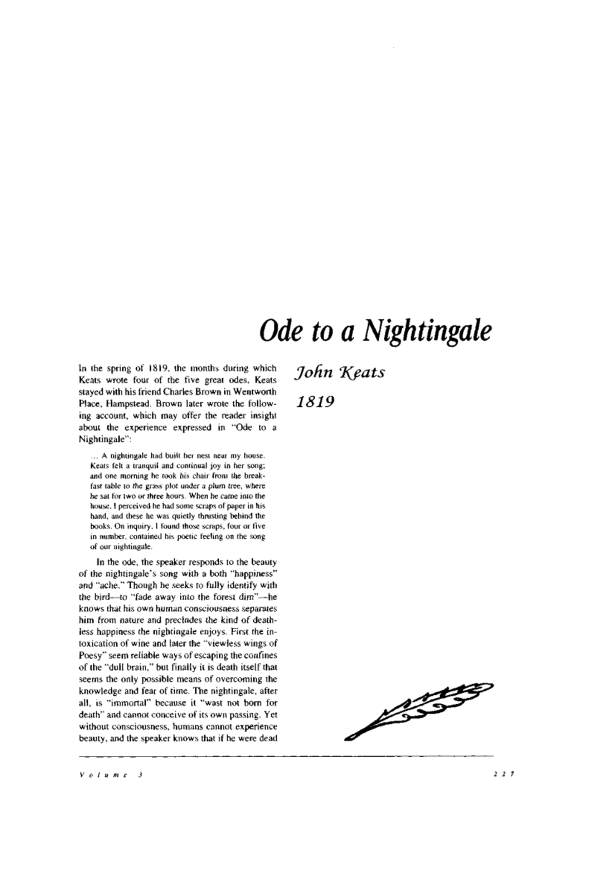 Ode to Nightingale PDF - MA. English - Studocu