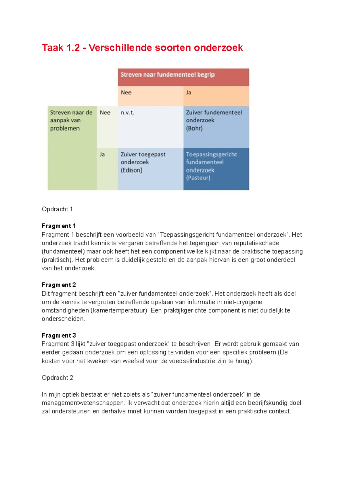 Week 1 Taak 1.4 Methoden en technieken van onderzoek - Taak 1 ...