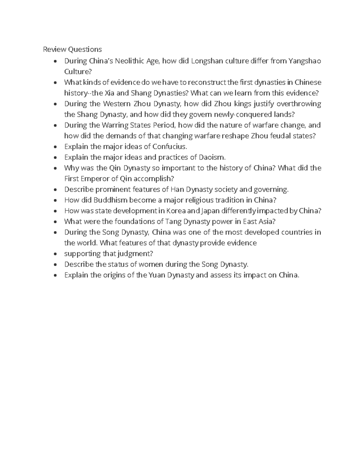 Document 17-20 - world history study guide - Review Questions - During ...