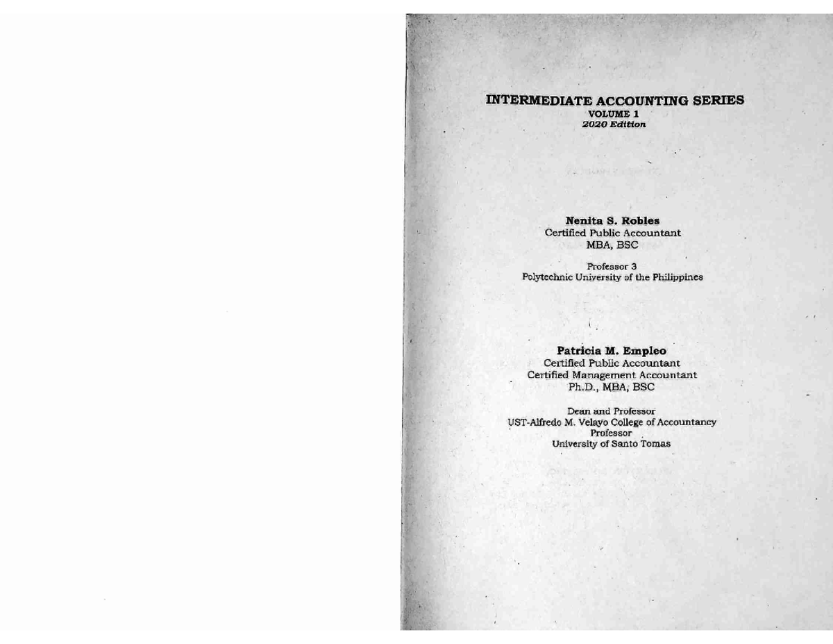 Robles, Intacc 1 - Notes - Bachelor of Science in Accountancy - Studocu