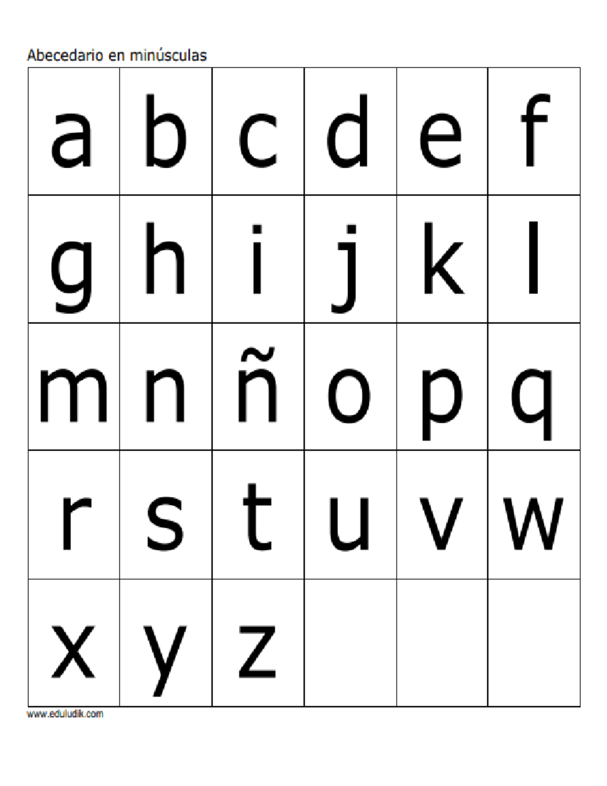 Abecedario minusculas - Emilia Diaz - Abecedario en minúsculas a b C d ...