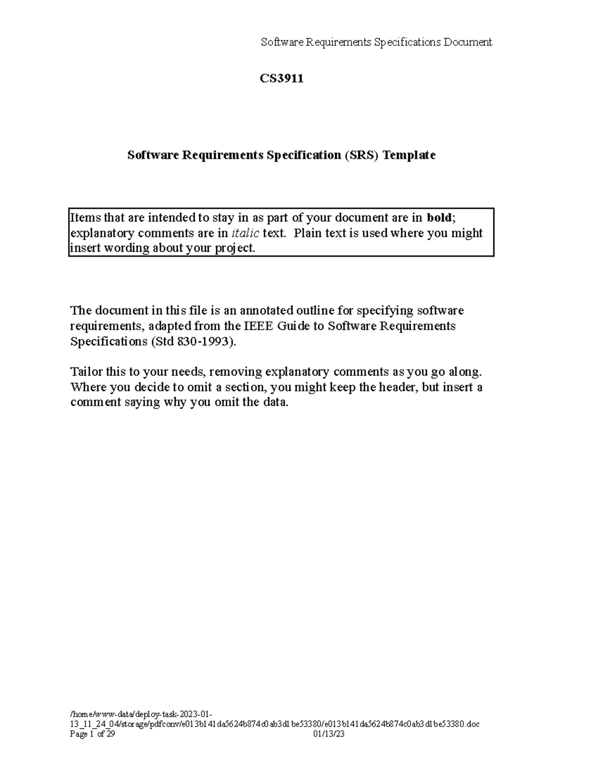 SRS-template 2 - CS Software Requirements Specification (SRS) Template ...