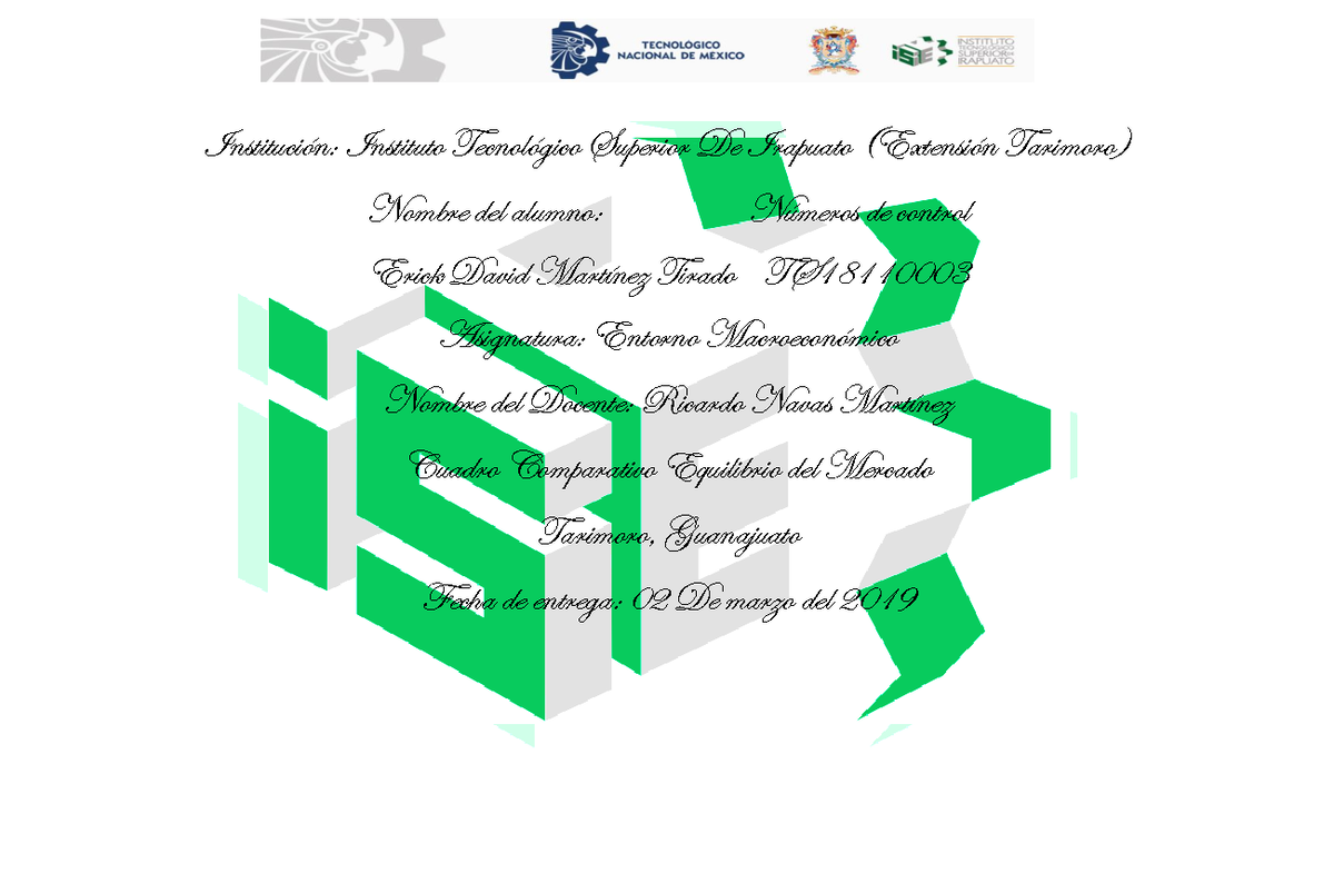 1- Informe - Nota: 100 - Warning: TT: undefined function: 32 Institución: Instituto Tecnológico ...