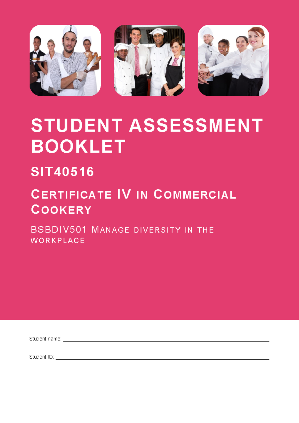 Bsbdiv 501 SAB online - Hun mai is - STUDENT ASSESSMENT BOOKLET SIT CERTIFICATE IV IN COMMERCIAL ...