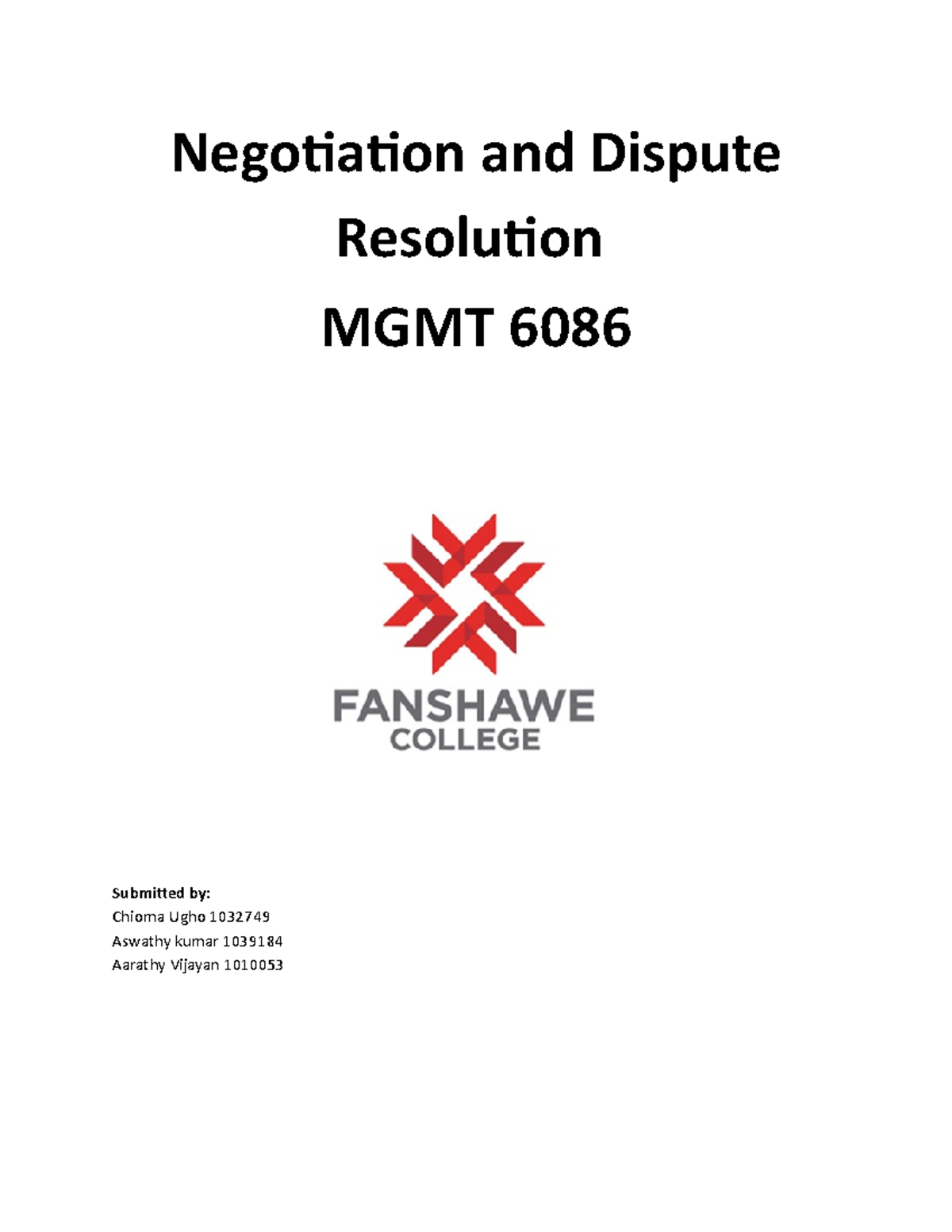 Edge negotiation plan Assignment - Negotiation and Dispute Resolution MGMT 6086 Submitted by ...