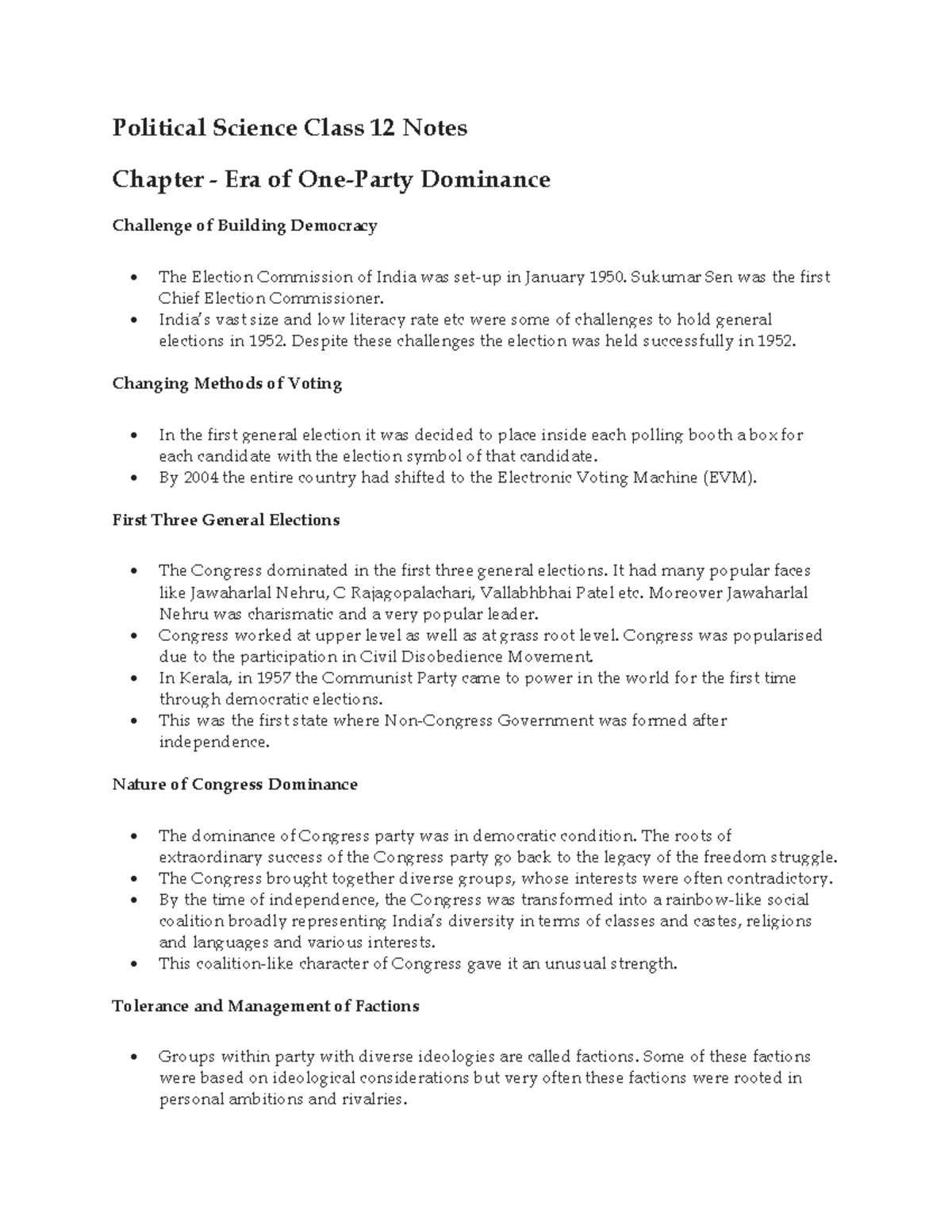 Holiday Homework 4813271240 - Political Science Class 12 Notes Chapter ...