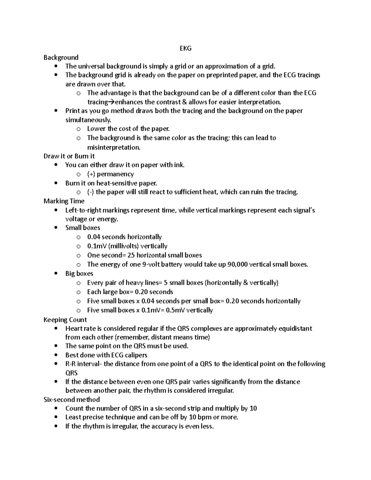 EKG Notes - GNRS 5355 - Studocu