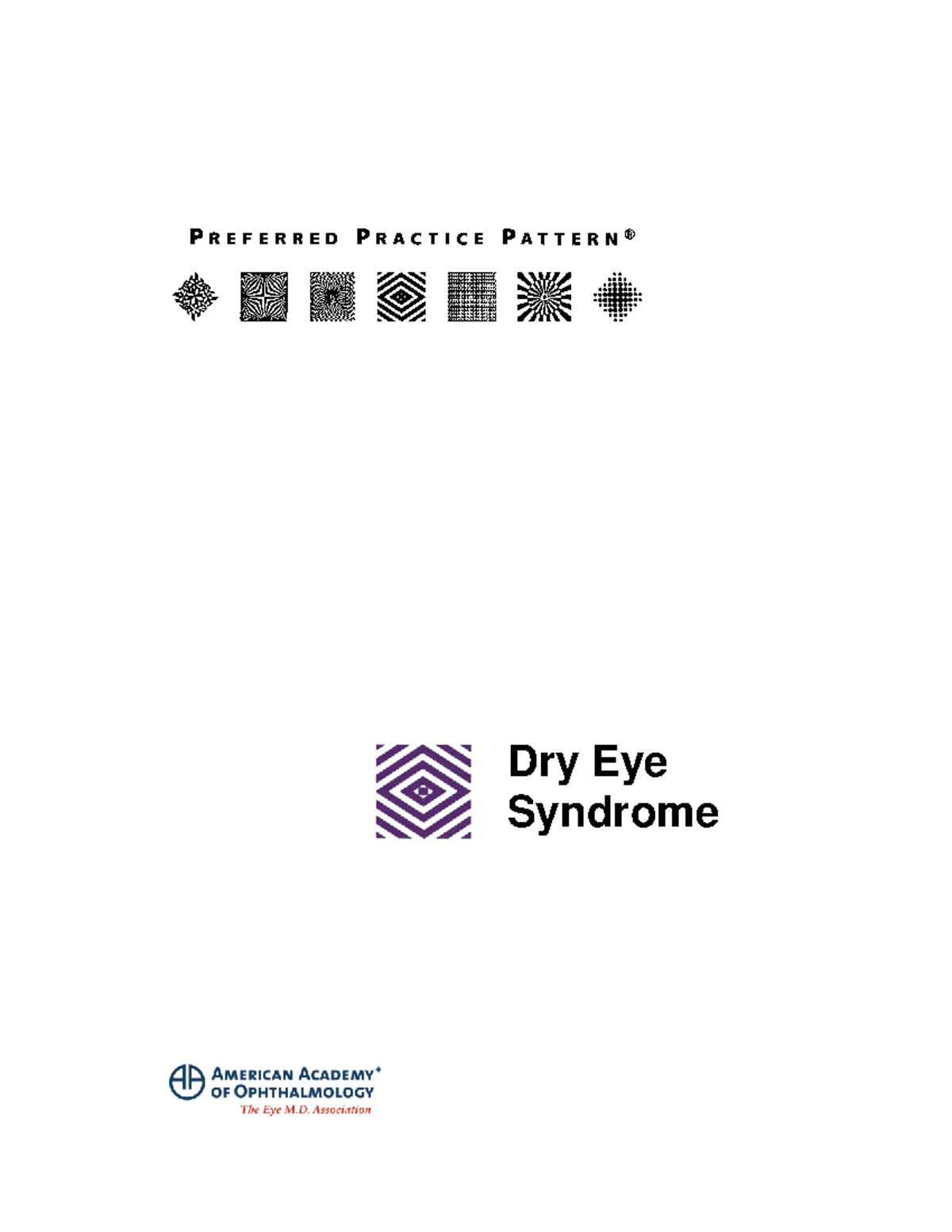 Dry Eye Syndrome PPP - Dry Eye Syndrome Secretary for Quality of Care ...