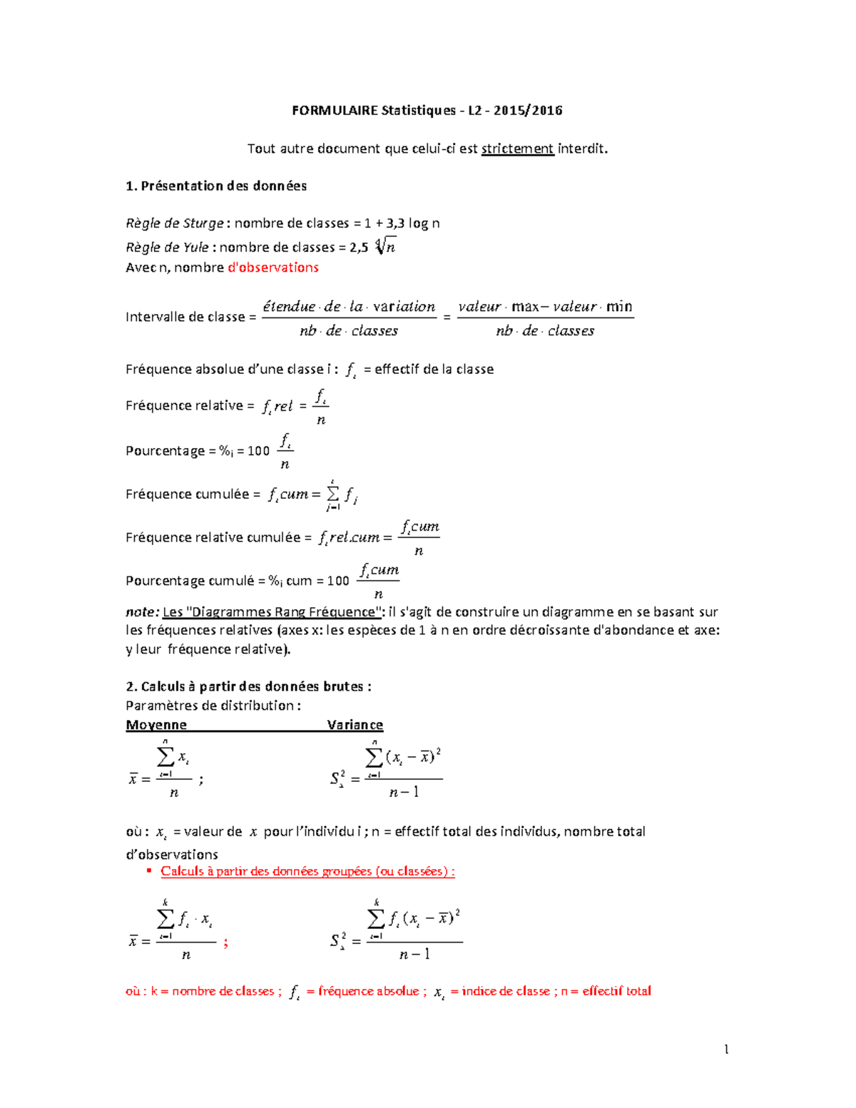 Formules 2015 misàjour - FORMULAIRE Statistiques - L2 - 20 15 /201 6 ...