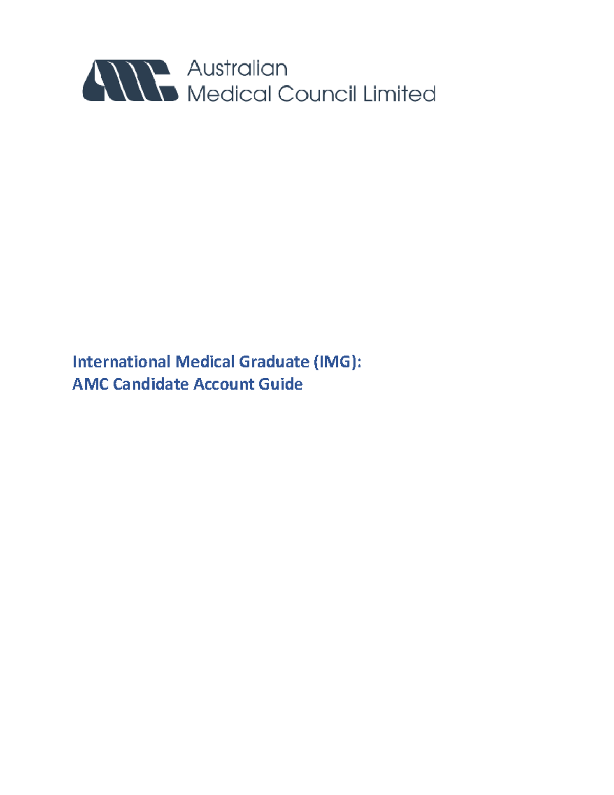 AMC Candidate Account Guide 1 - International Medical Graduate (IMG ...