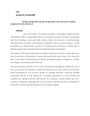 Edu302 - It is very helpful for you. - Assignment no. Human Development ...