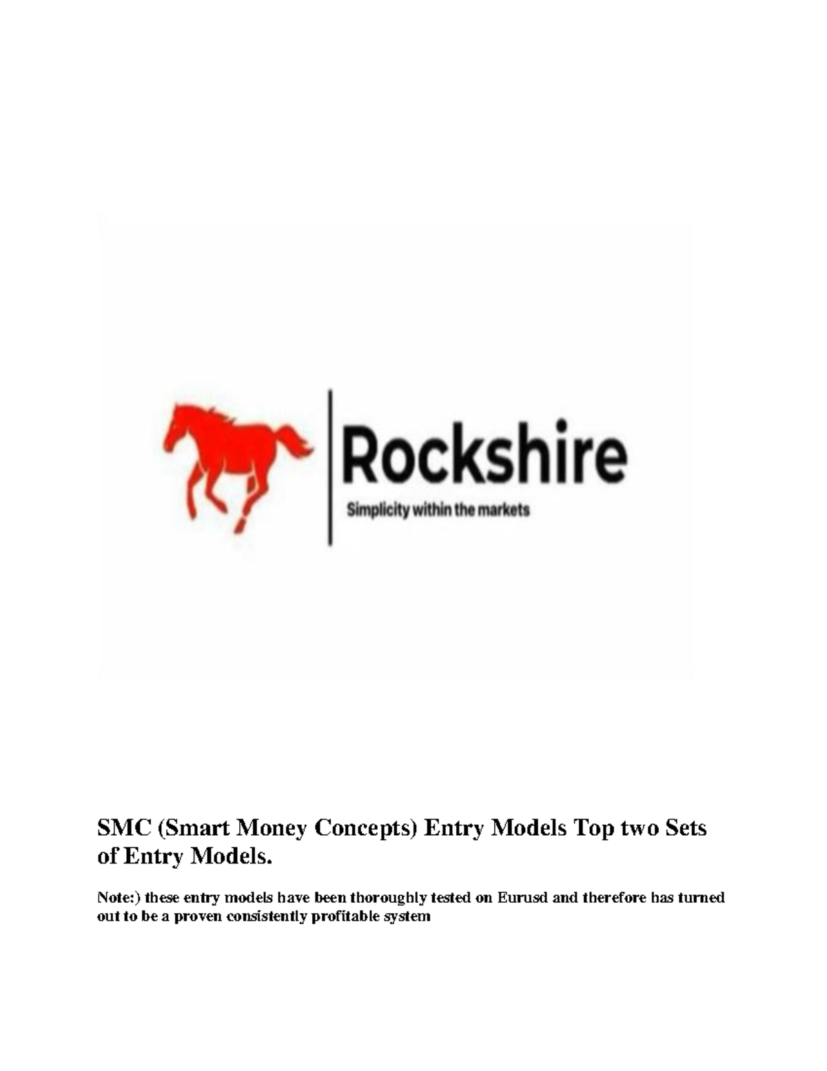 Rockshire SMC Entry Models - SMC (Smart Money Concepts) Entry Models ...