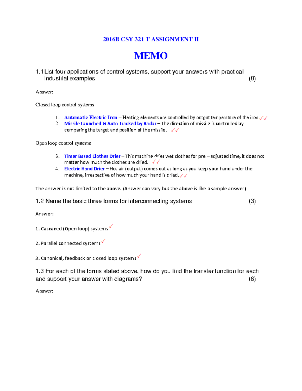 2016 B CSY 321 T Assignment II MEMO - 2016B CSY 321 T ASSIGNMENT II MEMO 1 List four ...