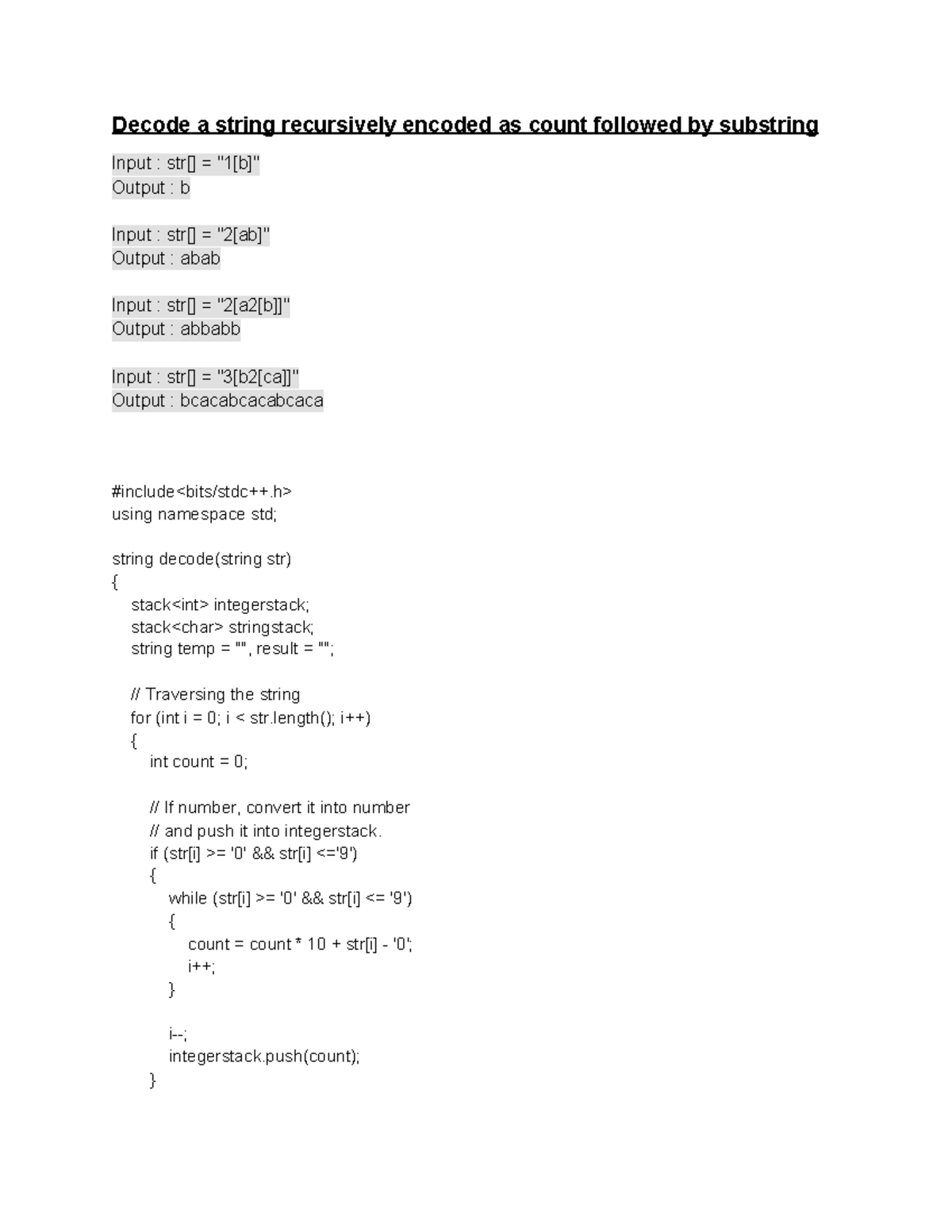 Stack print - notes - Decode a string recursively encoded as count ...
