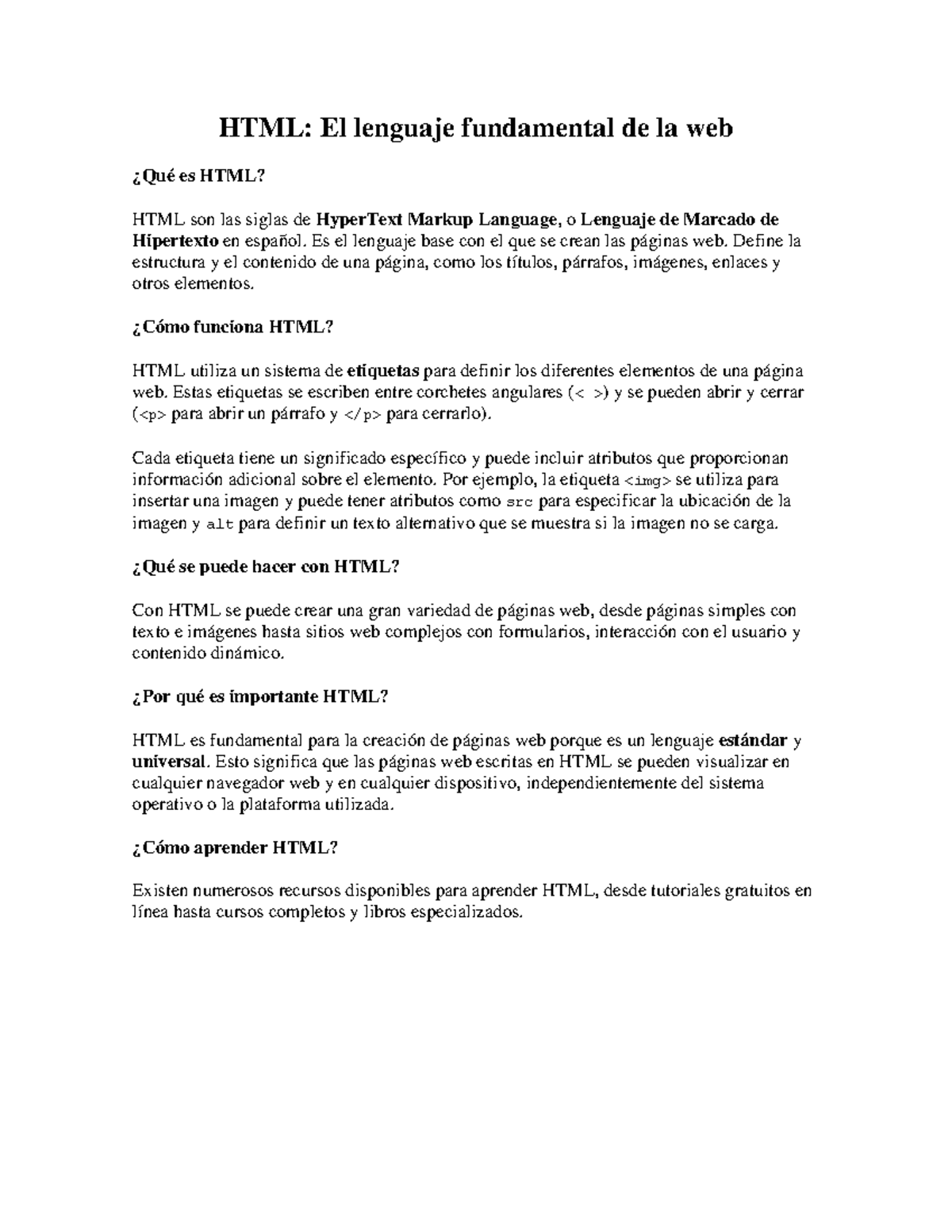 Que significa HTML - HTML: El lenguaje fundamental de la web ¿Qué es ...