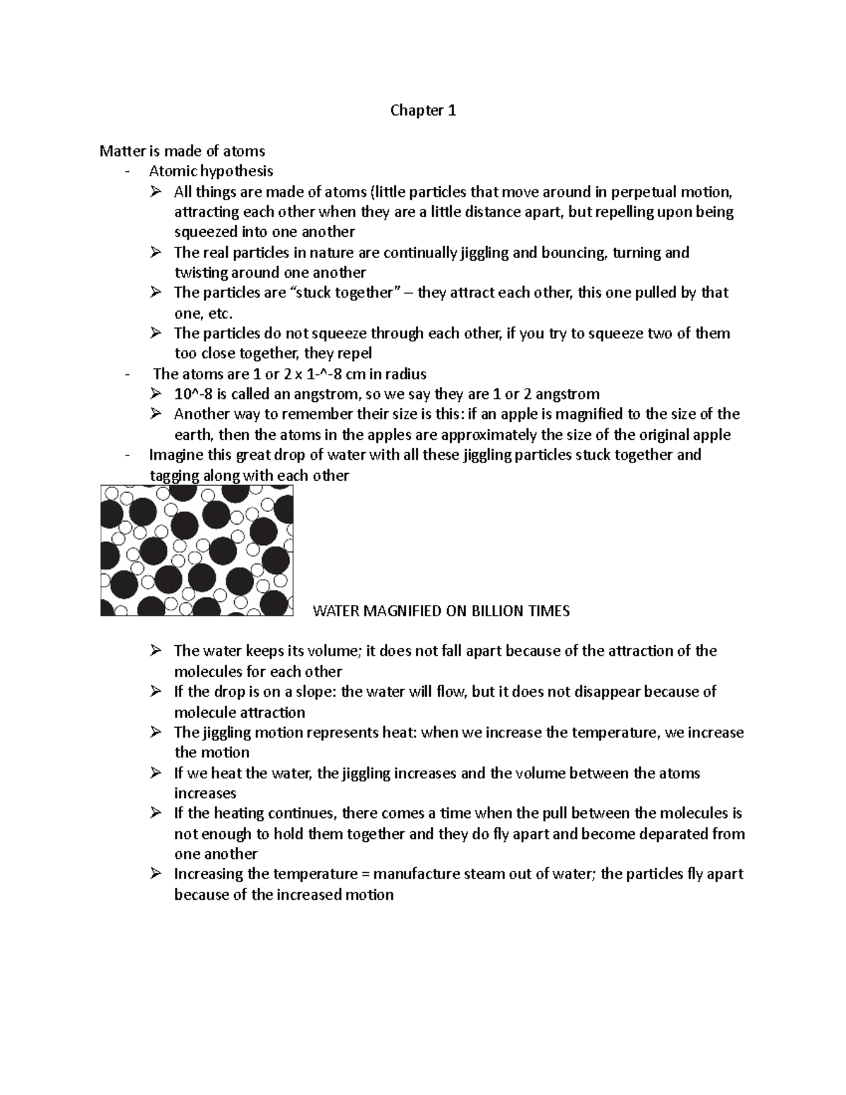 Chapter 1 - phy100 - Lecture notes 1 - Chapter 1 Matter is made of ...