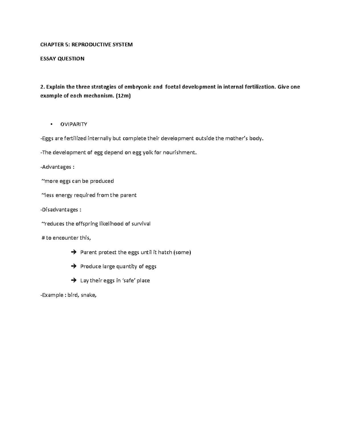 Chapter 5 Q2-4 - Reproductive System - CHAPTER 5: REPRODUCTIVE SYSTEM ...