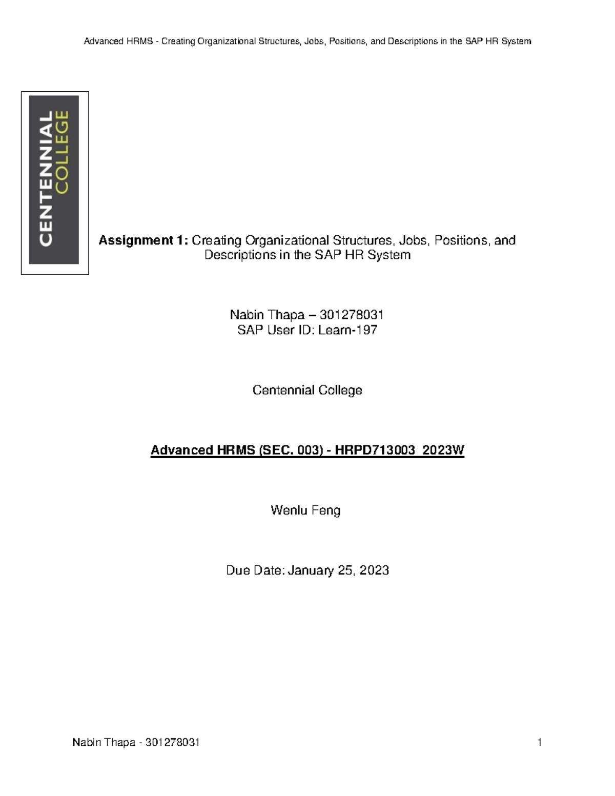 SAP Assignment 1 - Creaate the Organizational Structure - Assignment 1 ...