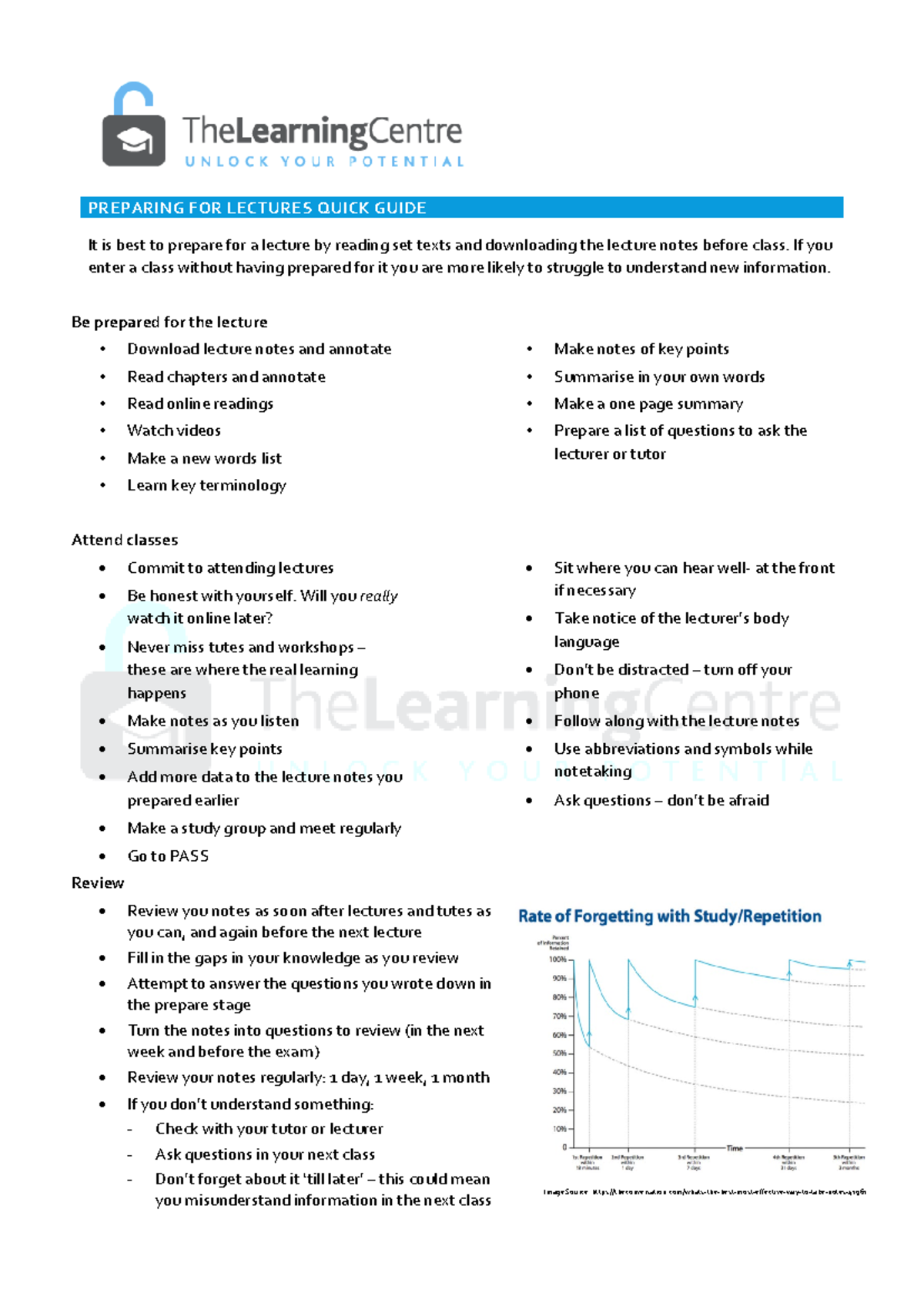 Preparing for Lectures Quick Guide - PREPARING FOR LECTURES QUICK GUIDE ...