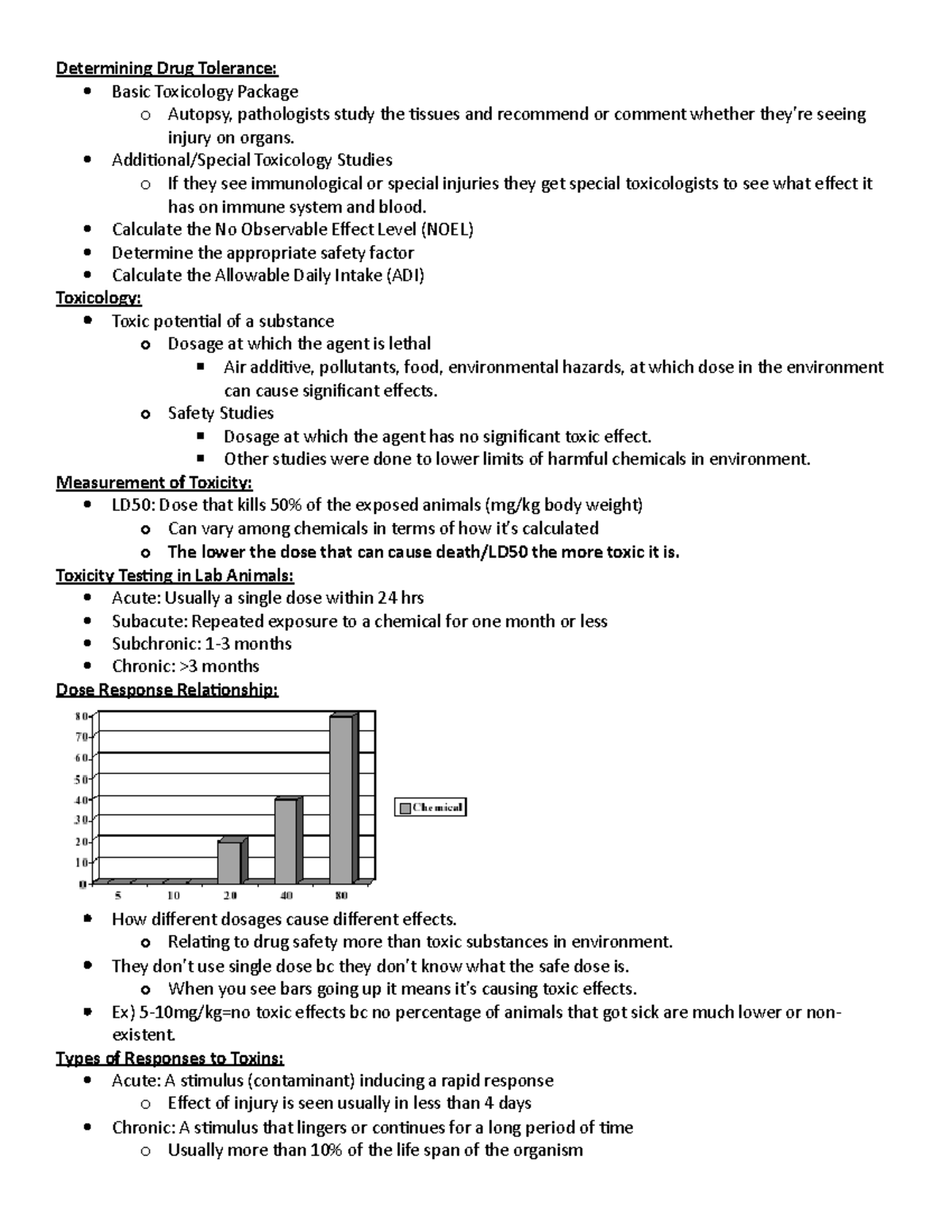 Tox Notes 1 - Introduction to toxicology - Determining Drug Tolerance ...