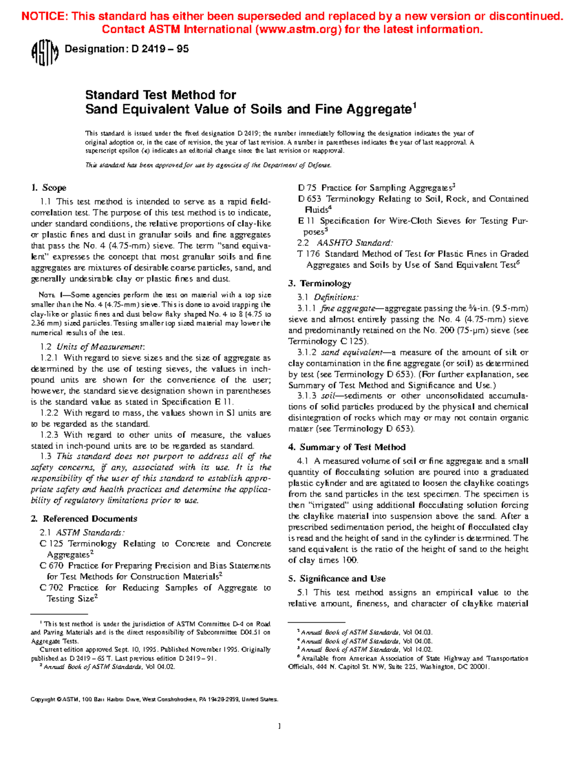 Kupdf - nmmnm - Designation: D 2419 – 95 Standard Test Method for Sand ...