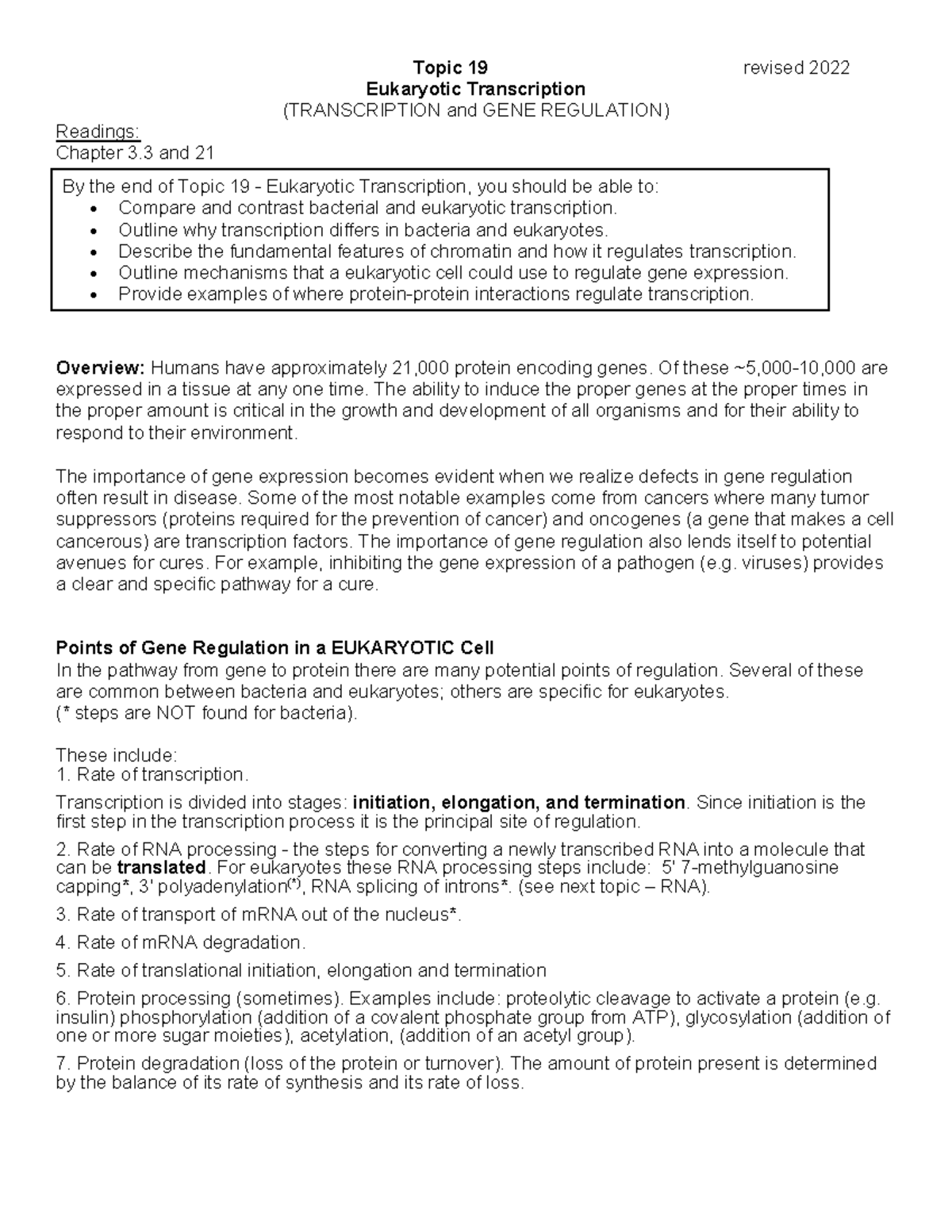PDF document - Topic 19 notes for biochem - Topic 19 revised 2022 ...