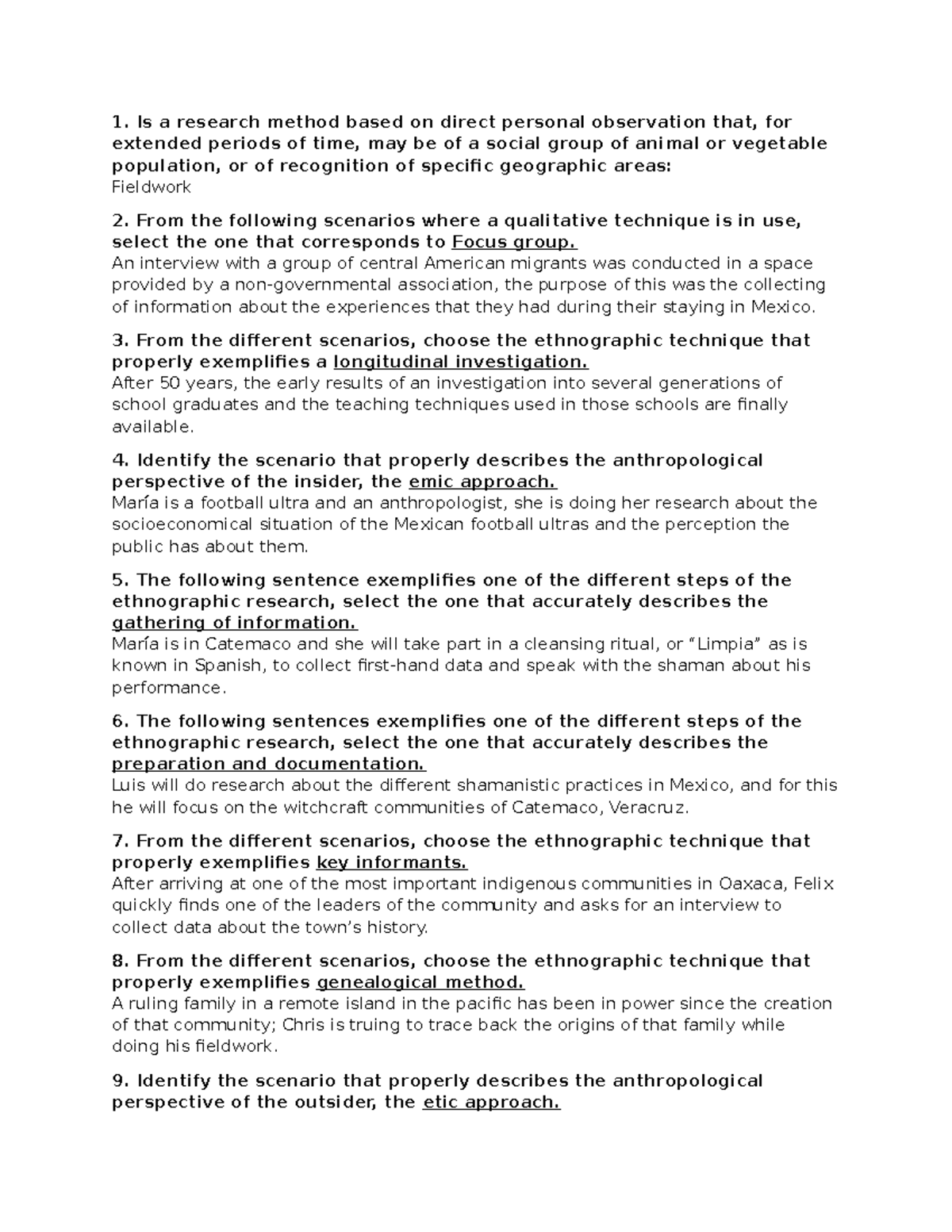 Anthoropology study - nkendkjekenkejkje - Is a research method based on ...