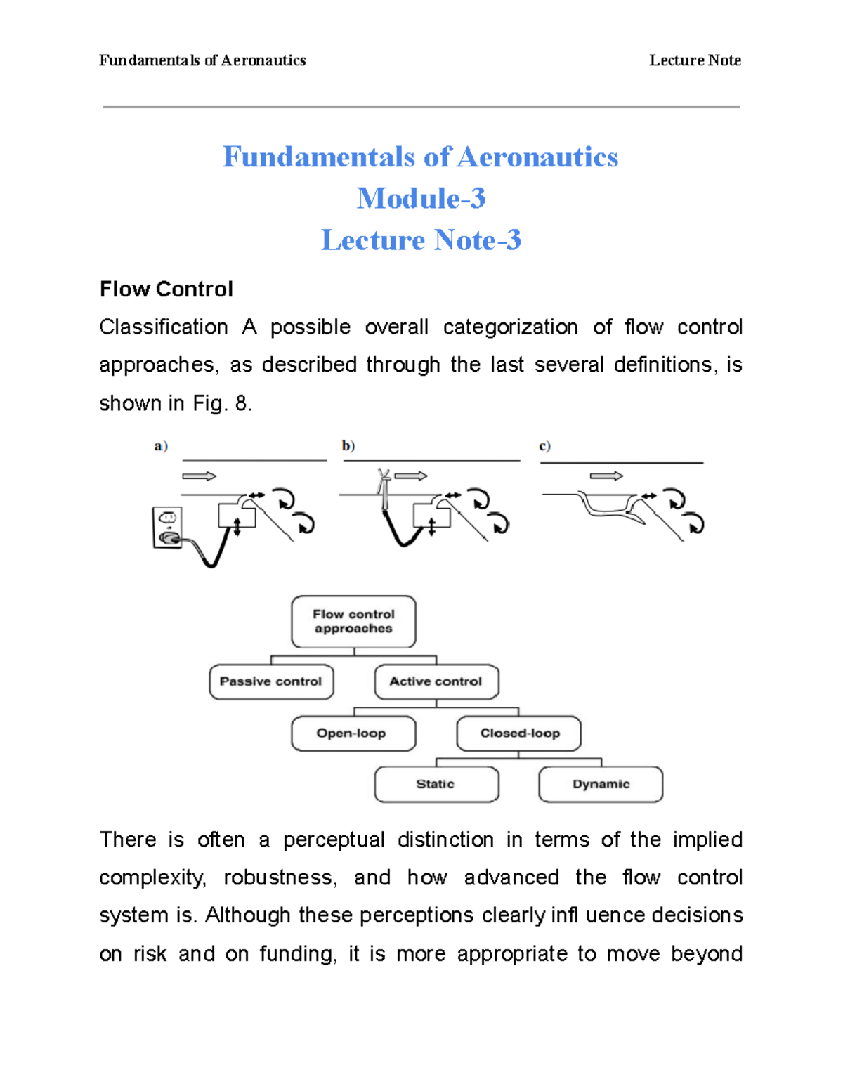 Fundamentals of Aeronautics Module 3 Lecture note 3 - Fundamentals of ...