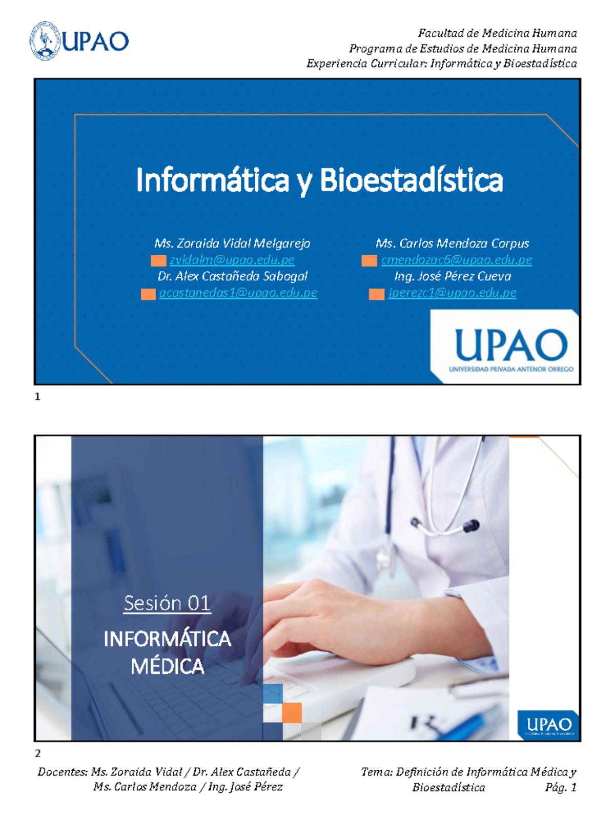 T01 U1 Informatica y Bioestadistica - Programa de Estudios de Medicina ...
