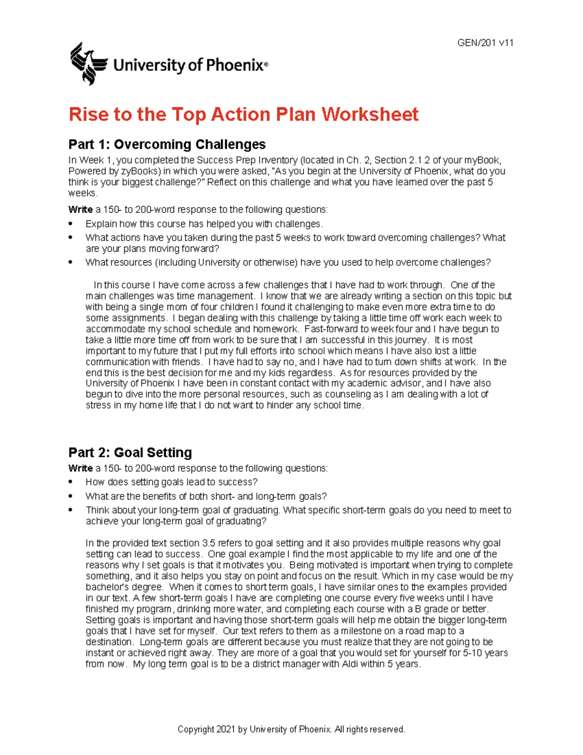 Hallweek 5final - Summative Assessment Week 5 - GEN/201 v Rise to the ...
