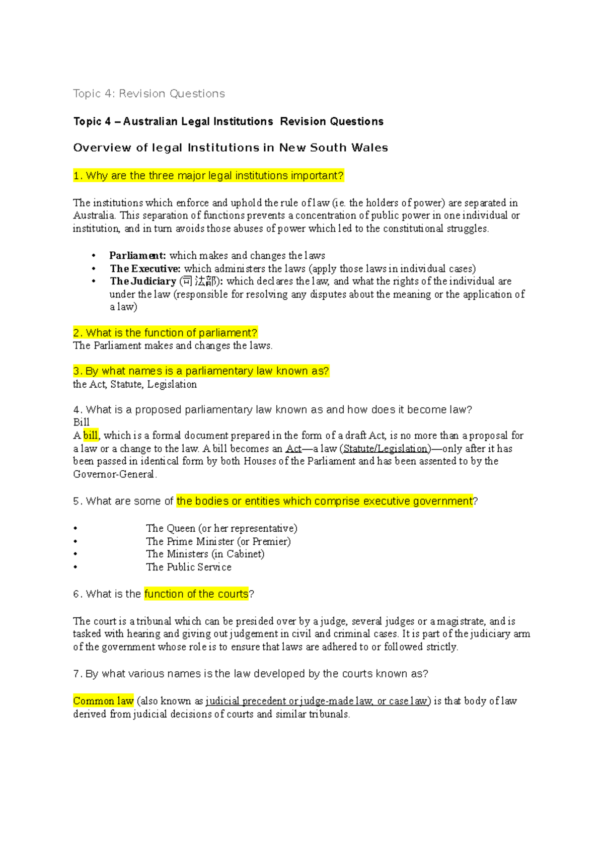 Topic 4 Revision Question (Answer) - Topic 4: Revision Questions Topic ...