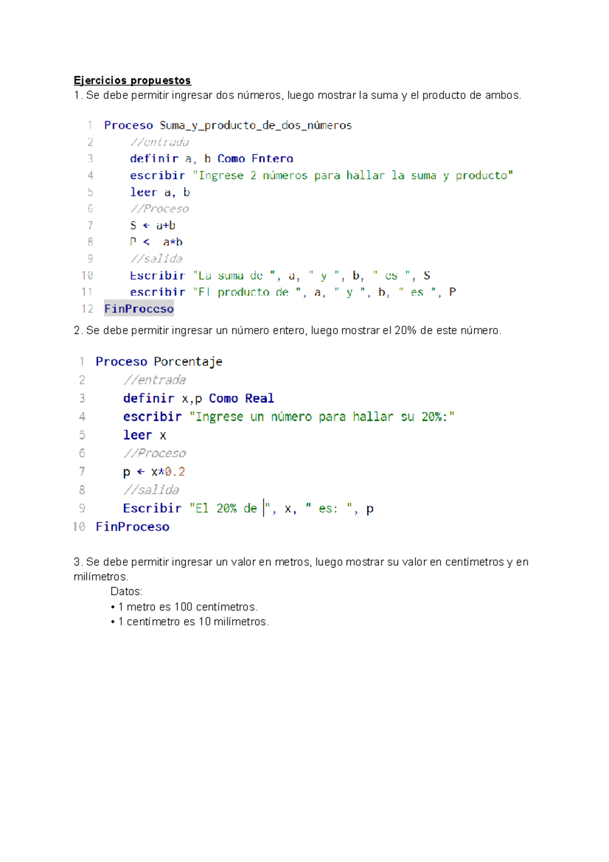 Separata 02 Unidad 01 - Resueltos mi king - Ejercicios propuestos Se debe permitir ingresar dos ...