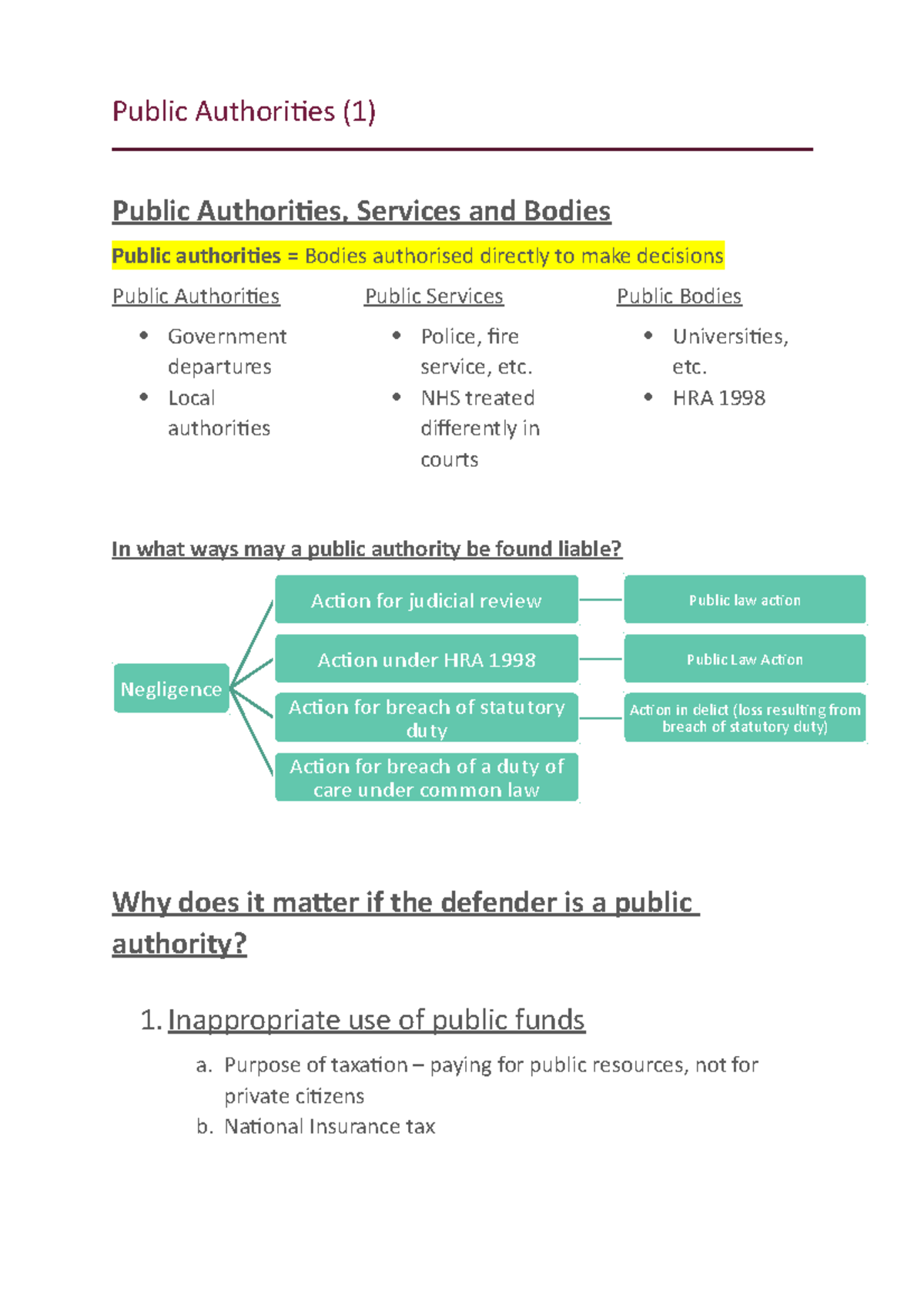 Public Authorities - NHS treated differently in courts Public Bodies ...