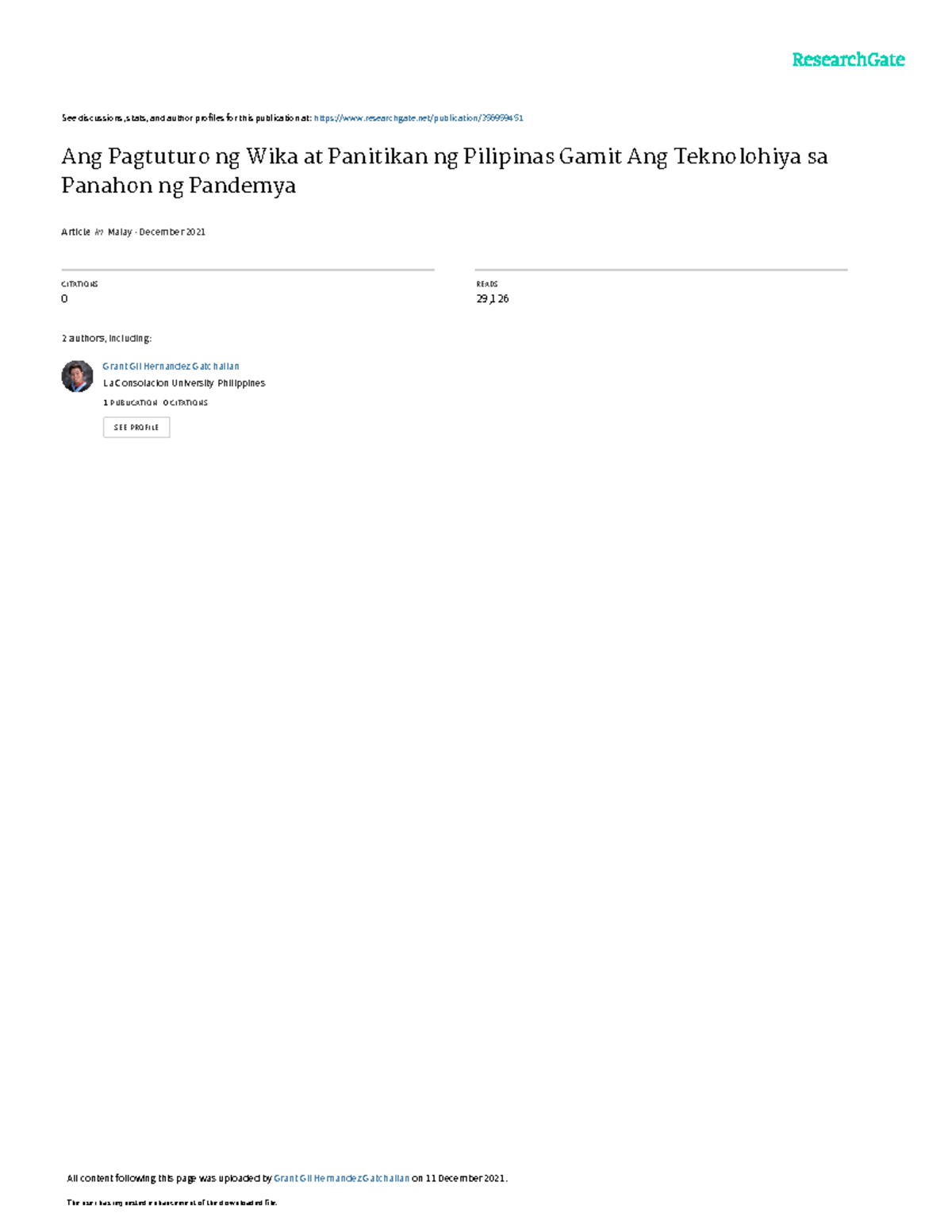 GrantGilH.Gatchalian-Fil-205-212-Sulatin-FINAL-REQUIREMENT.pdf - See discussions, stats, and ...