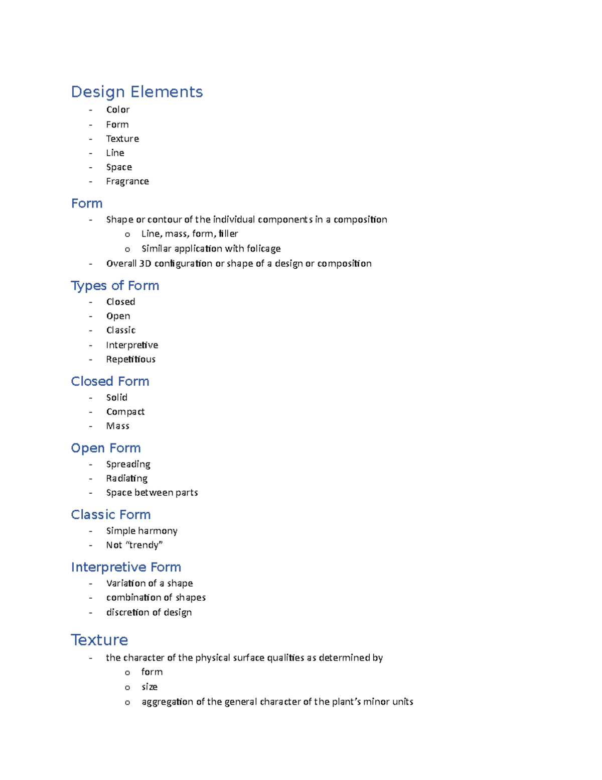 Design Elements - Design Elements Color Form Texture Line Space ...