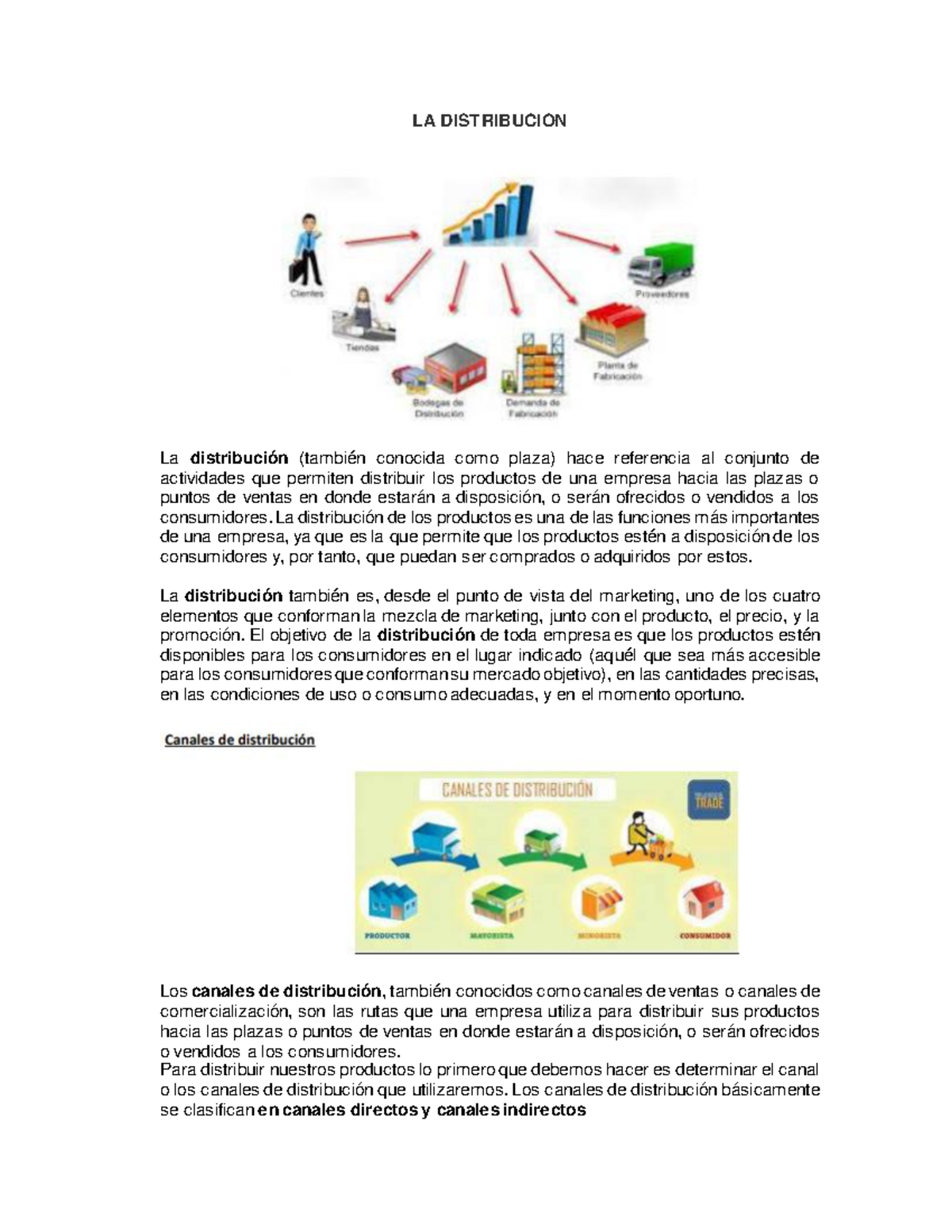 LA Distribucion - LA DISTRIBUCION La distribución (también conocida ...