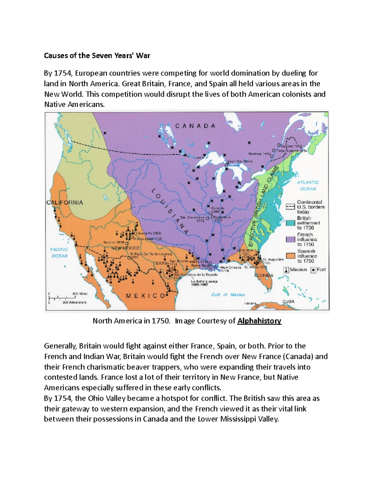 3.2 The Seven Years’ War (The French and Indian War) - Causes of the ...